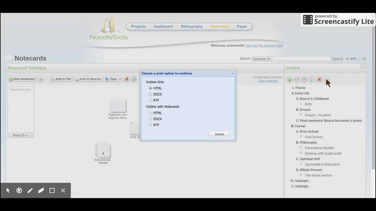 Using NoodleTools and Google Drive to Outline and Write - YouTube