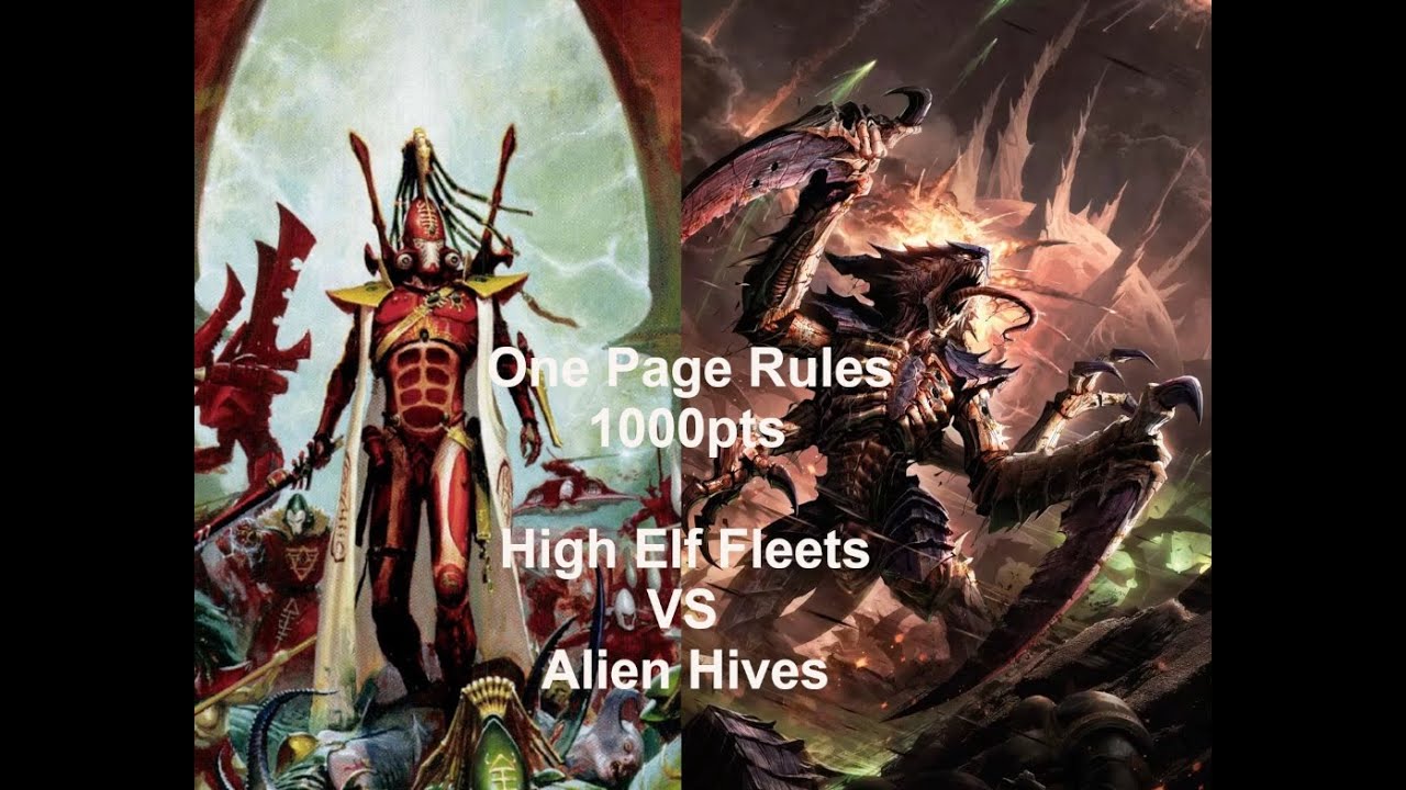 OPR Grimdark Future Solo Play Alien Hives(the40kdude) VS High Elf Fleets(A.I.) 1000pts - YouTube
