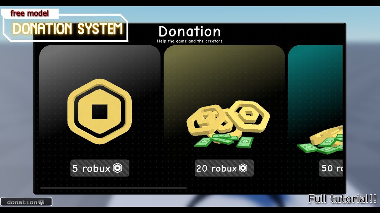[Donation System] full tutorial and free model i earned 1.9k robux with ...
