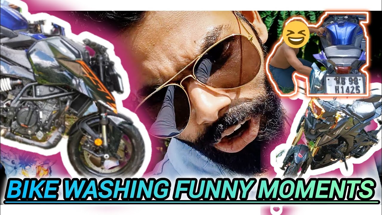 BIKE WASHING FUNNY MOMENTS DESI BOY 😅😂🤟 YAMAHA R15 | KTM DUKE | PULSAR ...