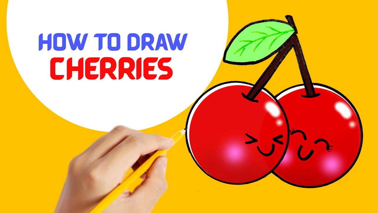 HOW TO DRAW CHERRIES EASY | Step by Step Simple and Easy - YouTube