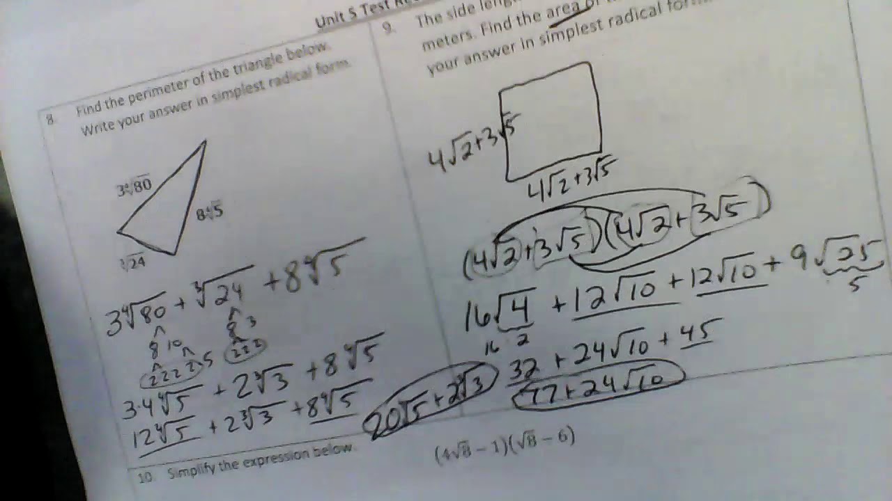 Unit 5 Test Review answers - YouTube