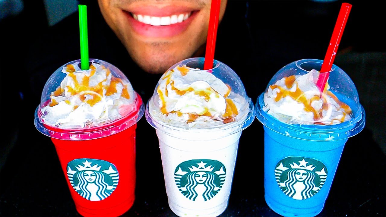 ASMR EDIBLE STARBUCKS DRINK CUPS SECRET MENU DIY EATING BIG BITES ...