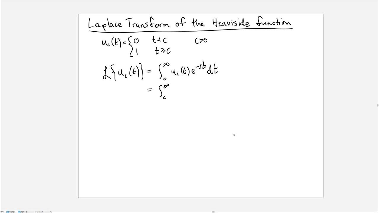 Laplace transform of the Heaviside function - YouTube