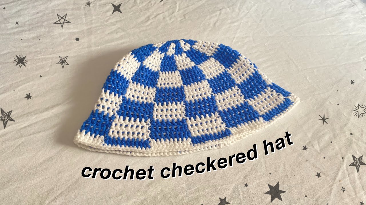 how to crochet a checkered hat!! - YouTube