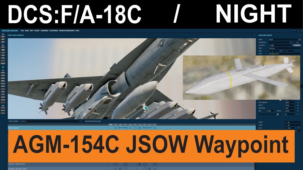 DCS World:F/A-18C Hornet_AGM-154C JSOW Waypoint /PT-BR_VÍDEO 1905 - YouTube