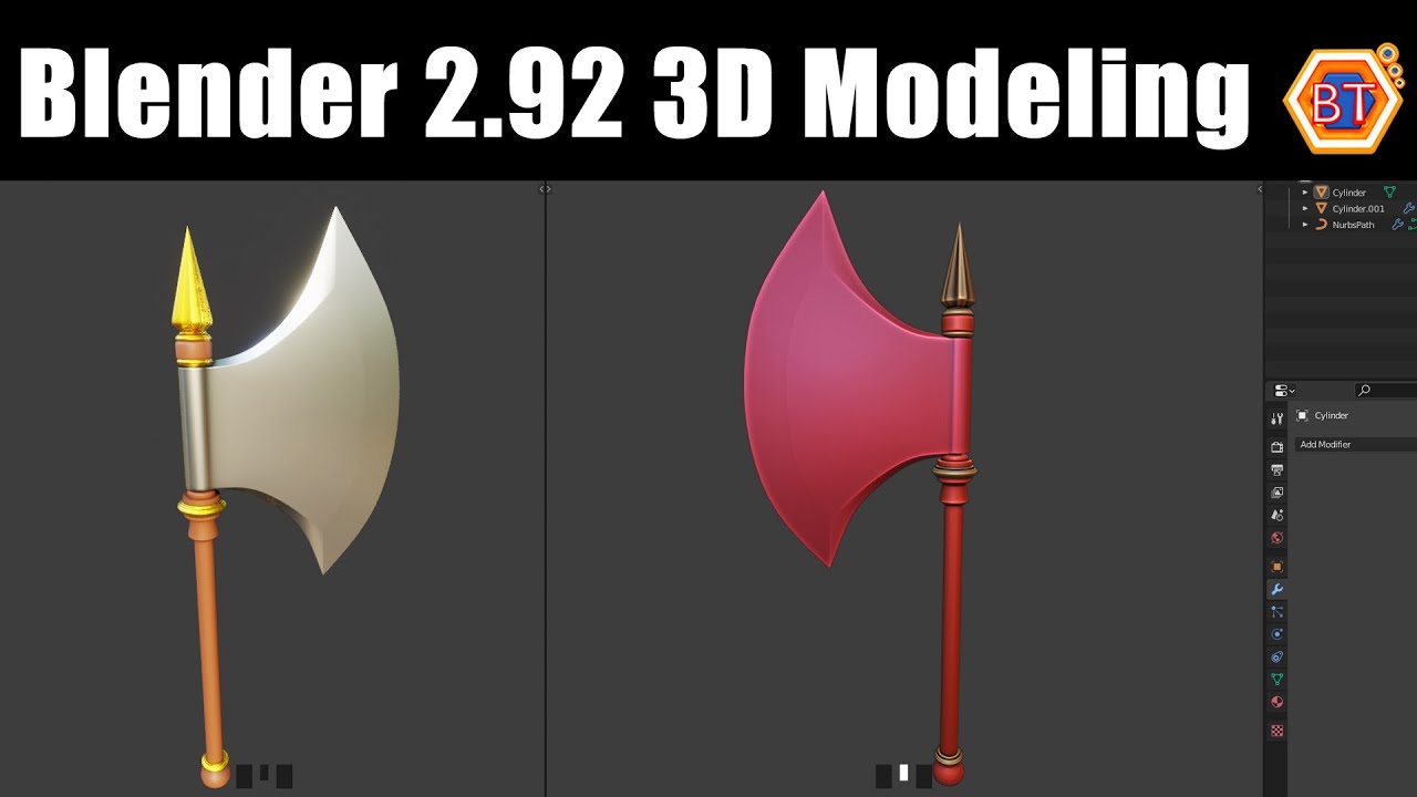 Blender 2.92 - 3D Modeling Beginner Tutorial | Axe Model - YouTube