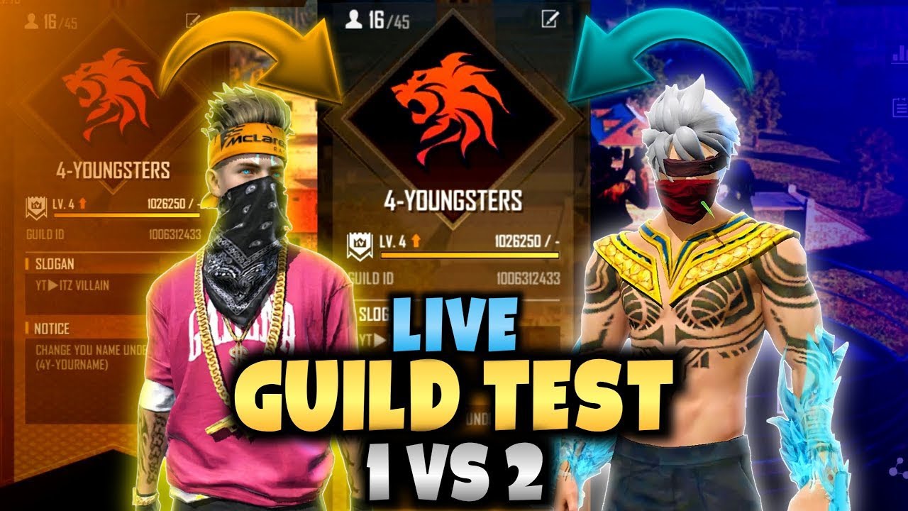 FREE FIRE GUILD TEST IN LIVE WIN AND JOIN GUILD - YouTube