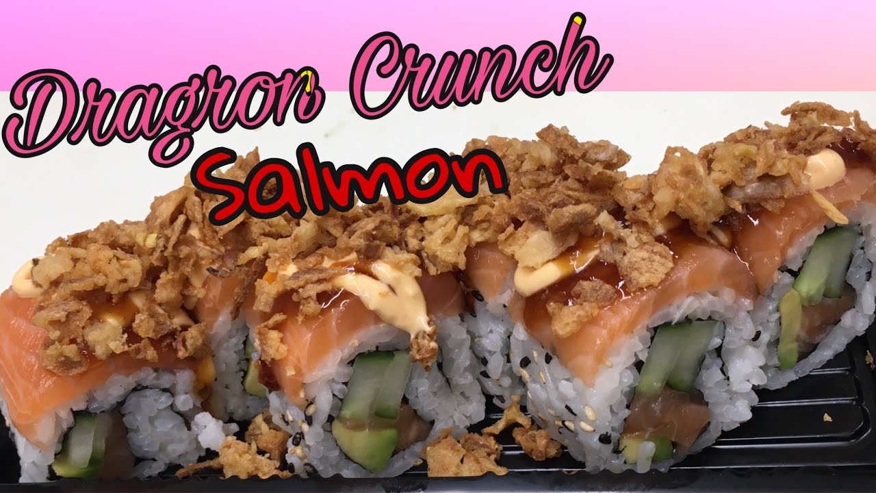 HOW TO MAKE DRAGON ROLL SALMON | CRUNCH SALMON - YouTube