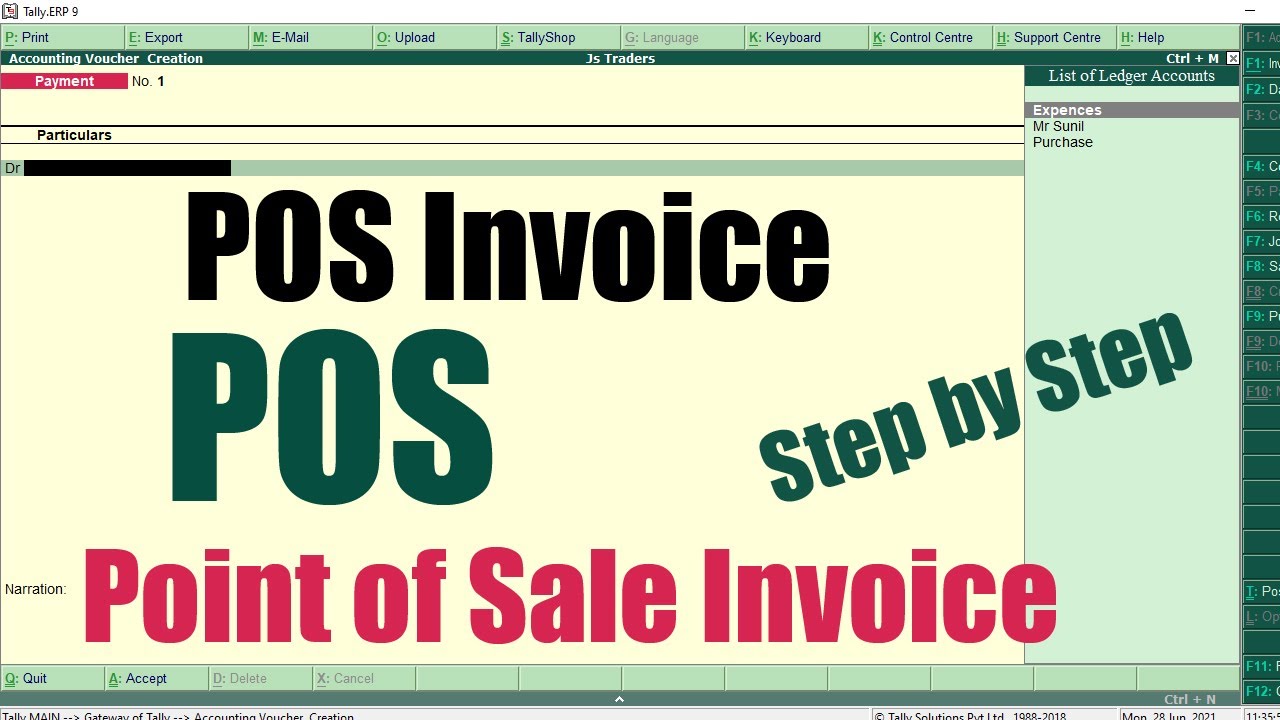 Tally ERP9 Use for POS Invoicing | point of sale invoice | pos | pos ...