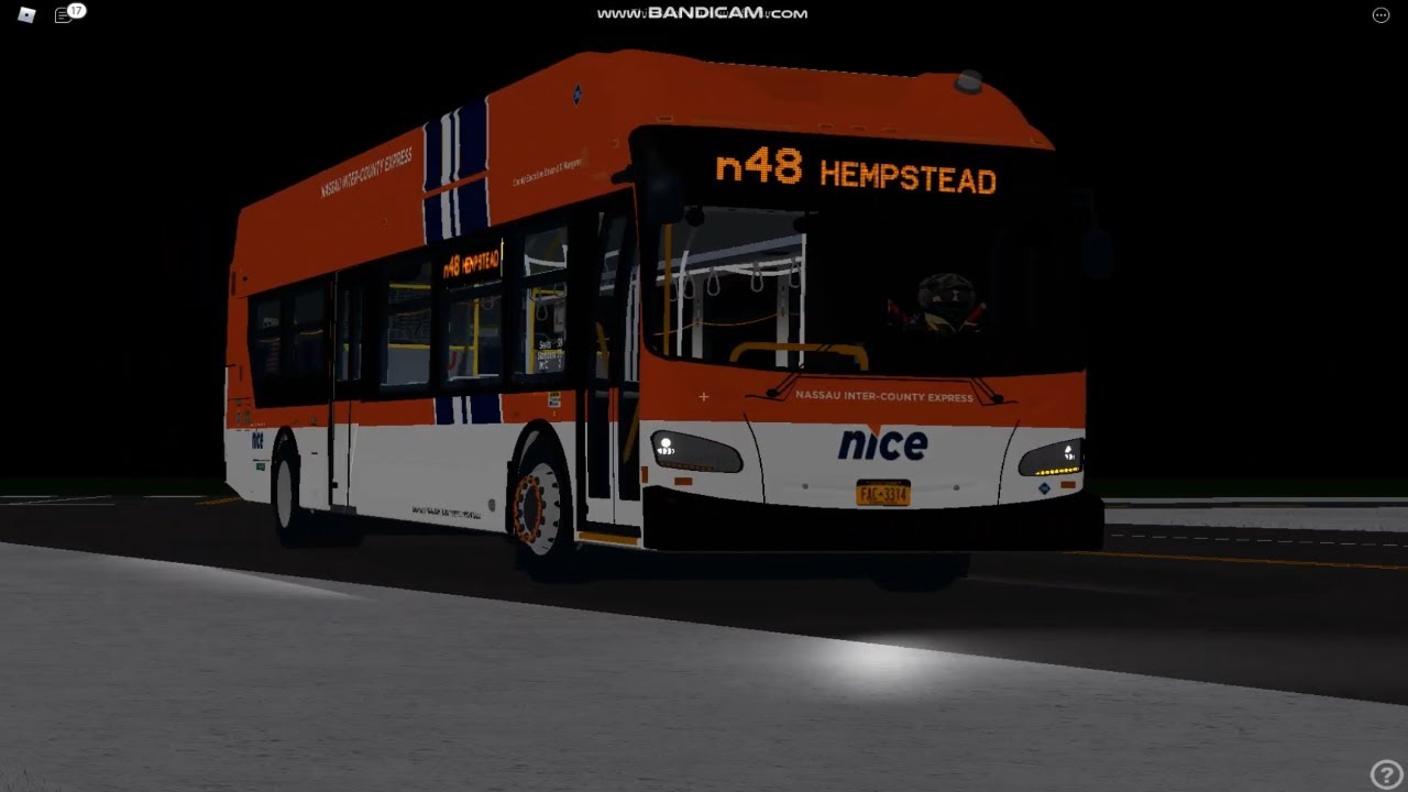 NICE Bus: New Flyer XN40 on the n48 to Hempstead (Roblox) - YouTube