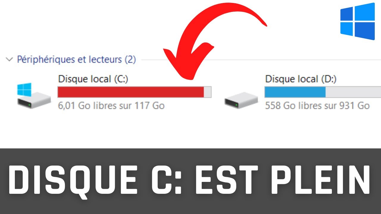 Mon disque C est plein, il est toujours en rouge - YouTube