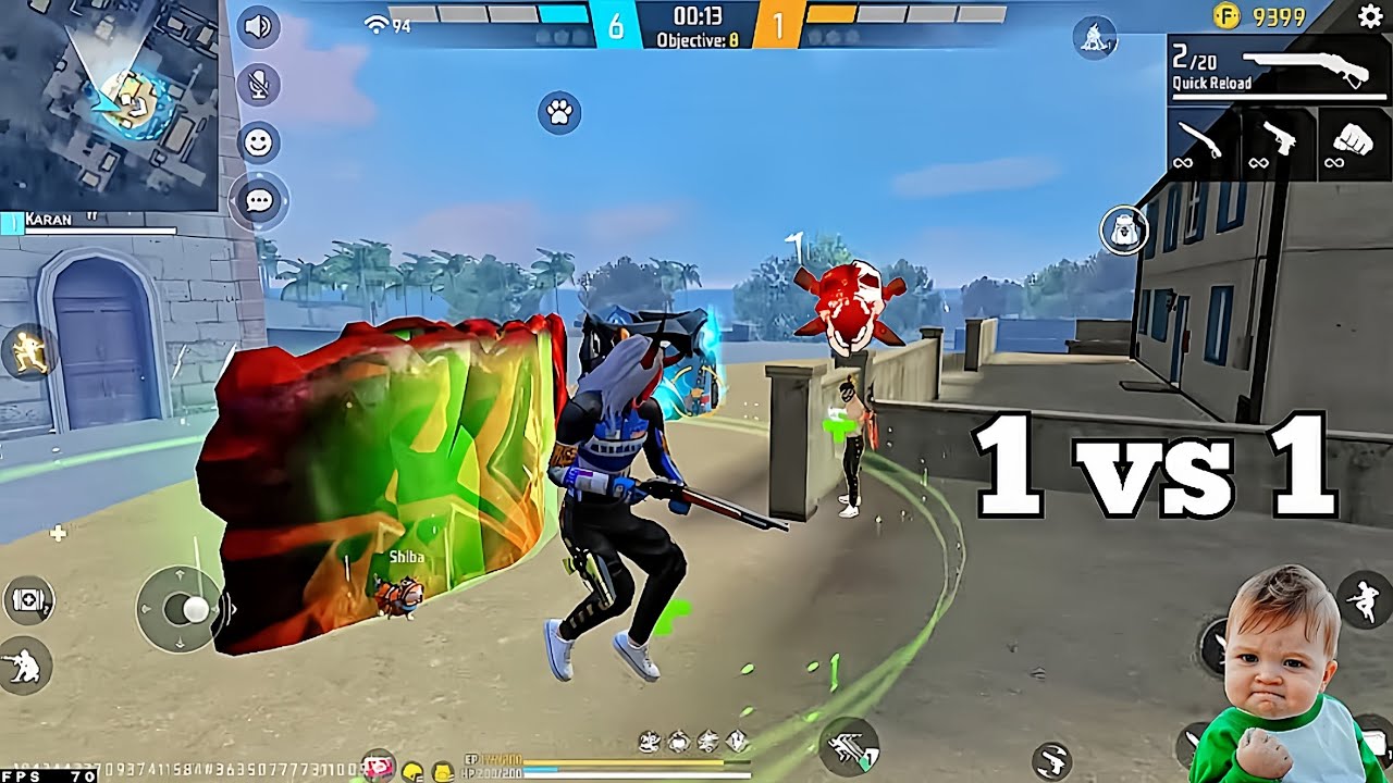 FREE FIRE PC GAMEPLAY || FREE FIRE ONE TAP HEADSHOT PC ||1VS1 CHALLANGE ...