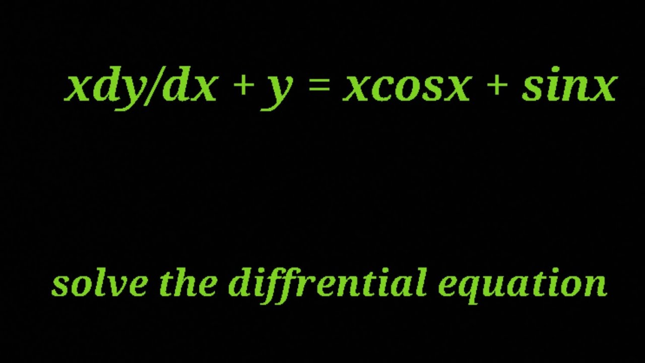 Solving this highly simple differential equation. - YouTube