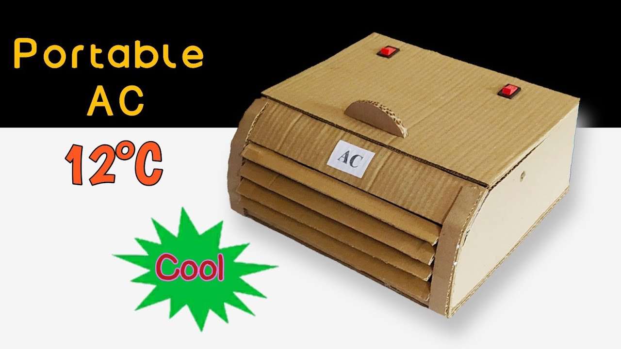 How To Make Portable AC At Home || How To make AC From Cardboard - YouTube