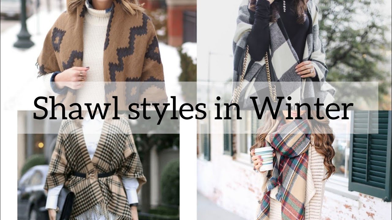 Different ways to style shawl with jeans in winter| latest shawl ...