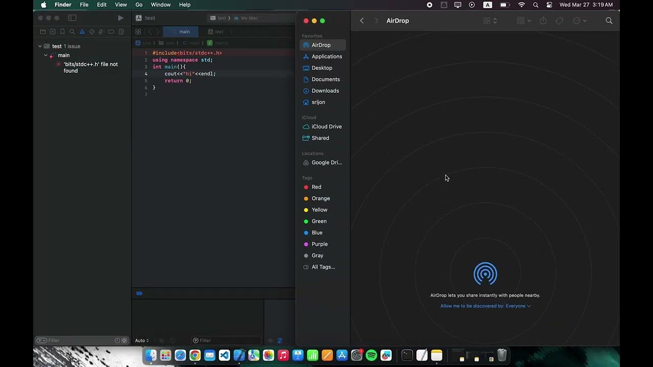 Fix stdc++.h File Error in Xcode and VS Code Mac - YouTube