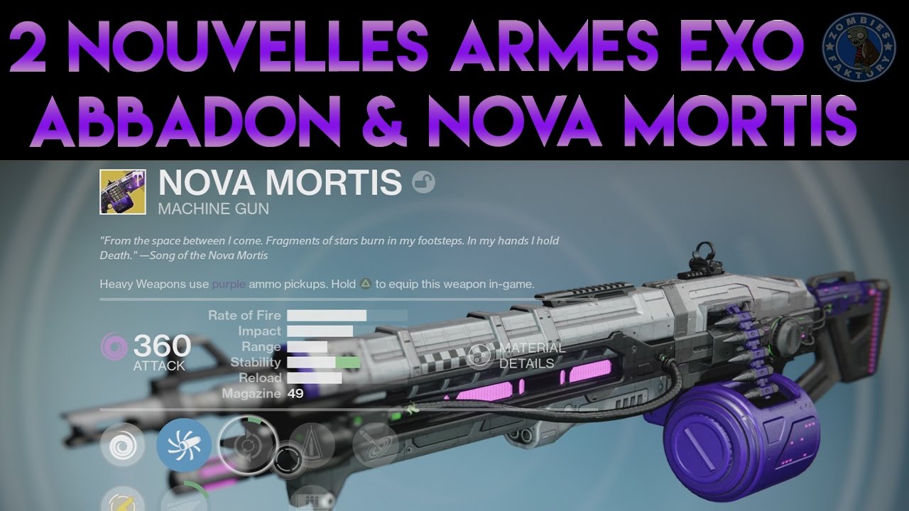 [DESTINY] ABBADON ET NOVA MORTIS - ARMES EXOTIQUES - GAMEPLAY & REVIEW ...