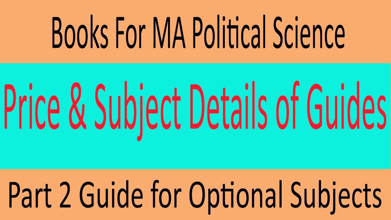 Book for MA Political Science 2 - Guide for Optional Subjects - Price ...