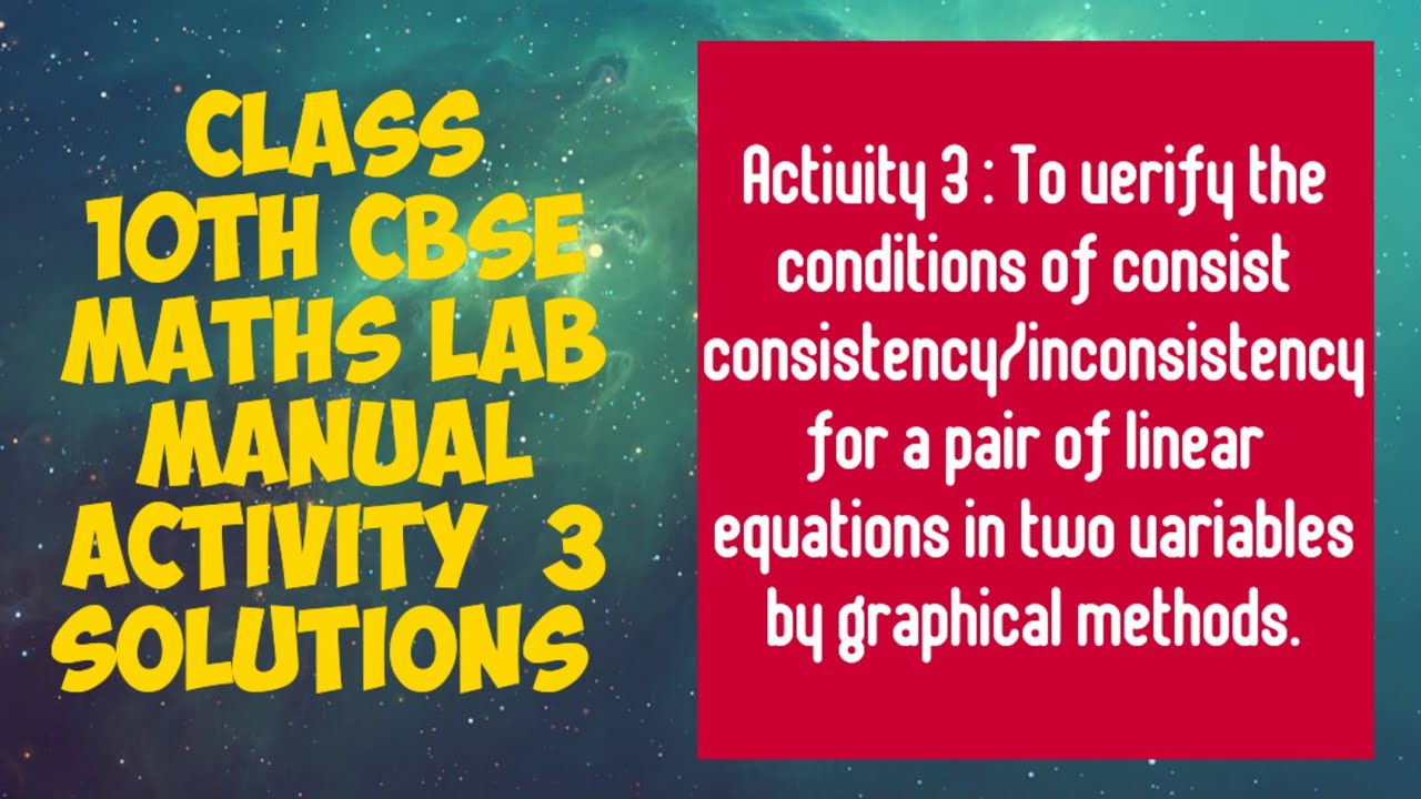 CLASS 10TH MATHS LAB MANUAL ACTIVITY 3 SOLUTIONS 2022-23 - YouTube
