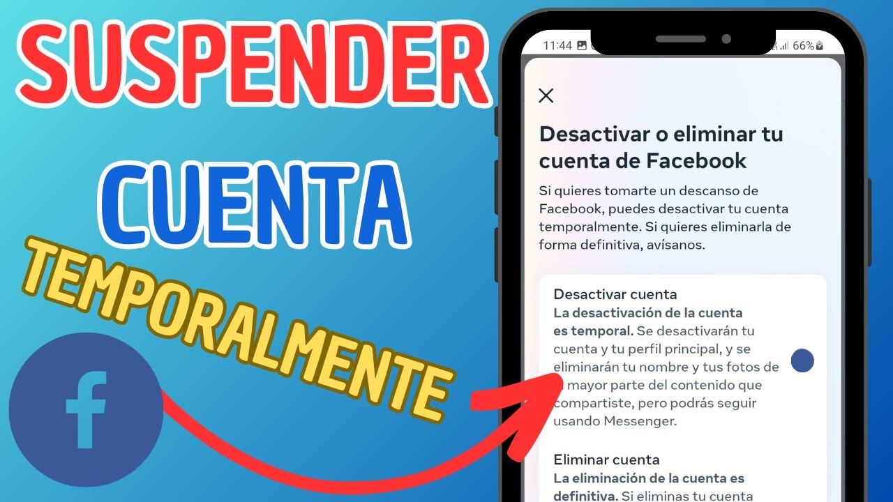 COMO SUSPENDER TEMPORALMENTE UNA CUENTA DE FACEBOOK 🔥 - YouTube