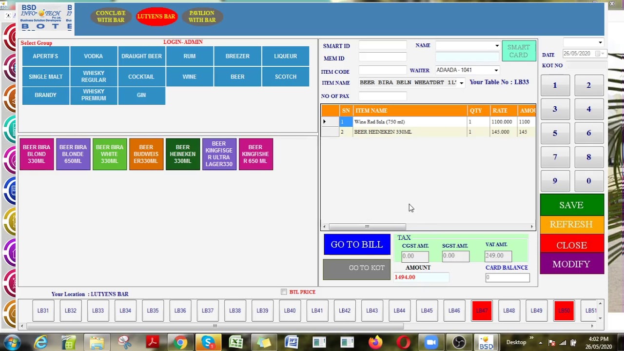 Bar Order Ticket BOT - YouTube