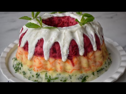 GÖRÜNTÜSÜNE VE SUNUMUNA HAYRAN KALDIĞIM 3 RENKLİ PATATES SALATASI ✅ SALATA TARİFLERİ 😋