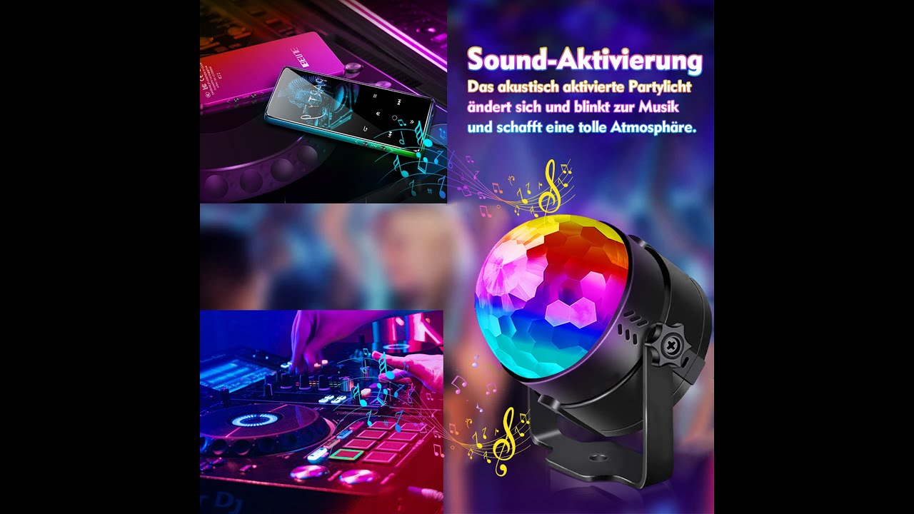 RGB Disco Party Light LED Stage Ball Lights KTV Strobe DJ Sound ...