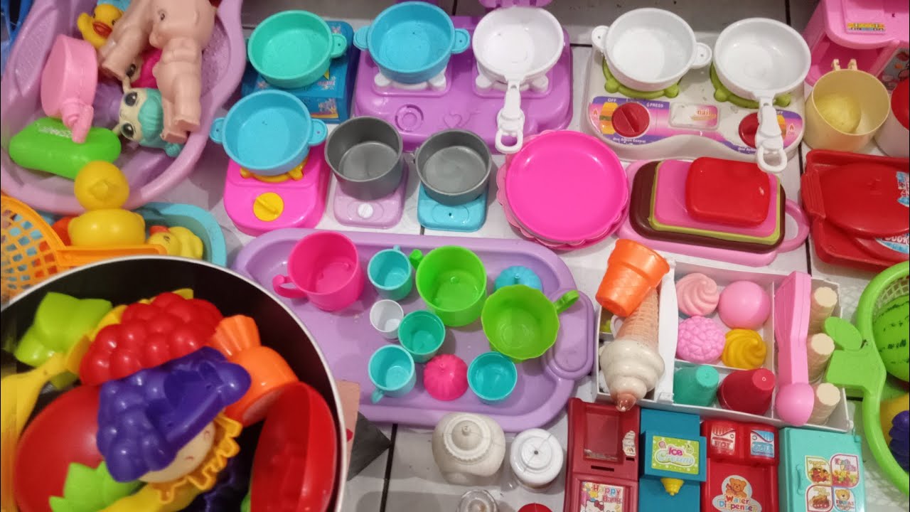 Mainan Masak Masakan Miniatur Makanan Sosis Telur ikan buah buahan es ...