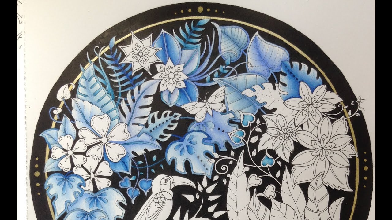 MAGICAL JUNGLE - part 2 - coloring blue leaves - YouTube
