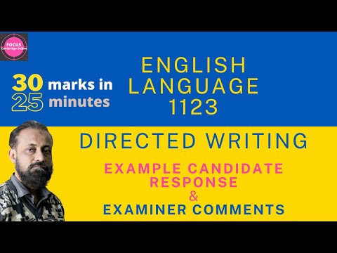 Cambridge O level| English language 1123| Directed Writing| Example ...