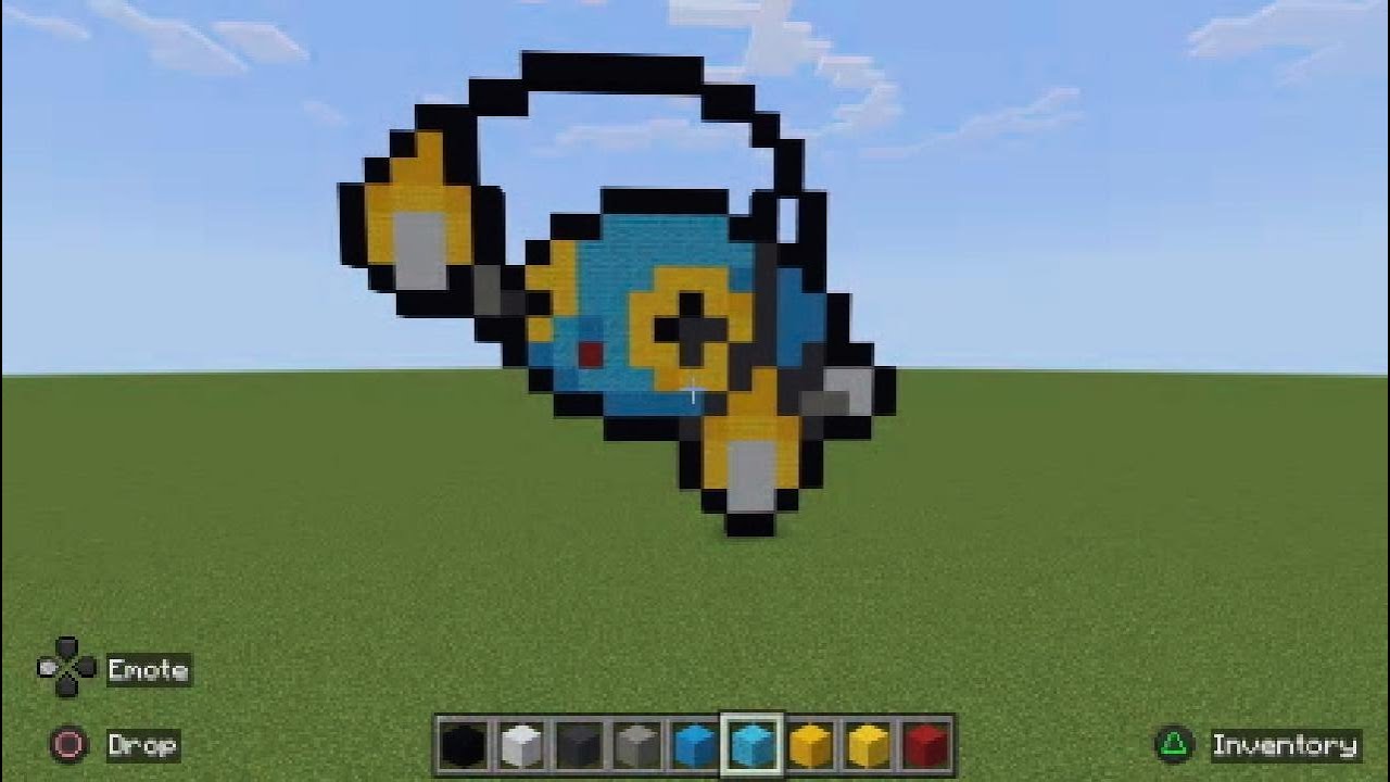 How to make Chinchou Pixel Art in minecraft - YouTube