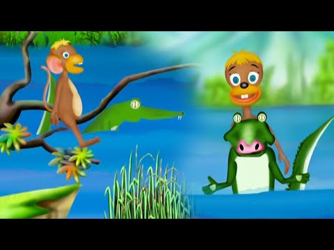 മുതലയെ പറ്റിച്ച കുരങ്ങൻ.... | KINGINI POOCHA | MALAYALAM CARTOON | KIDS ...