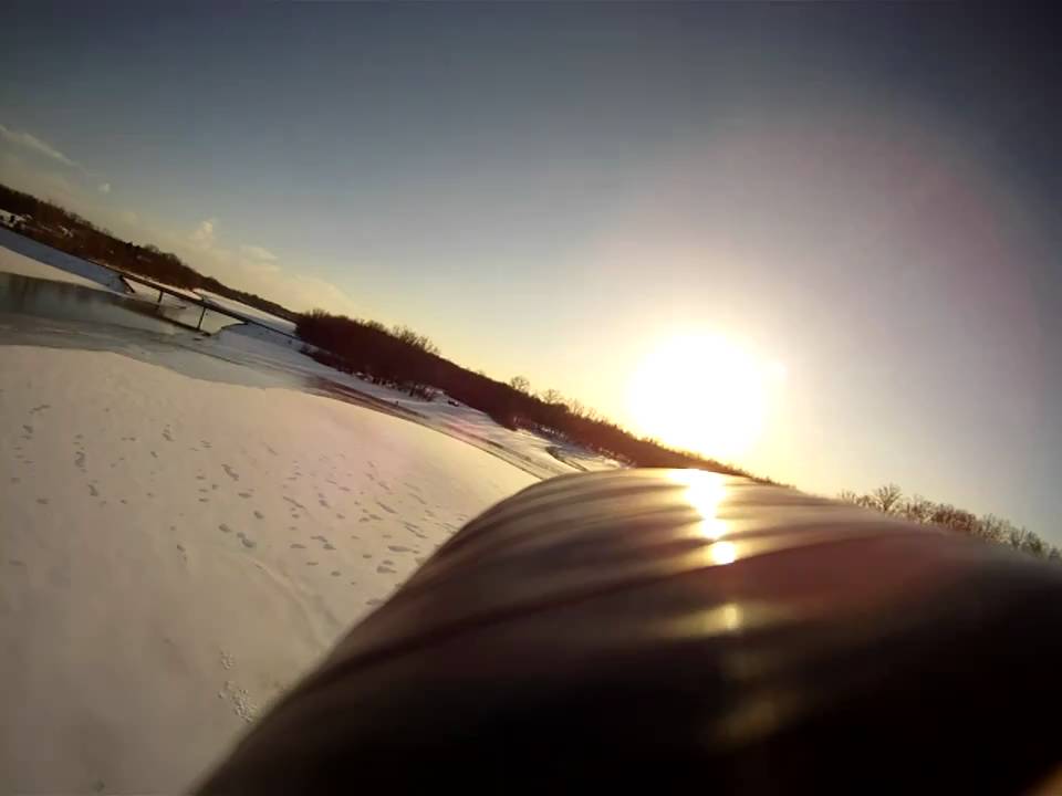 Frozen Lake Flying - Dynam Hawk Sky RC Airplane - GoPro Hero HD 960 - 3 ...