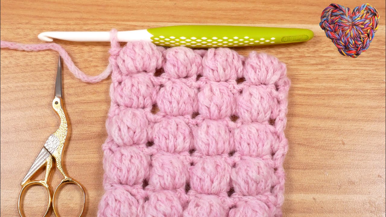 Häkeln | Bobble Muster | Tolles Struktur Muster lernen | Häkel Idee für ...
