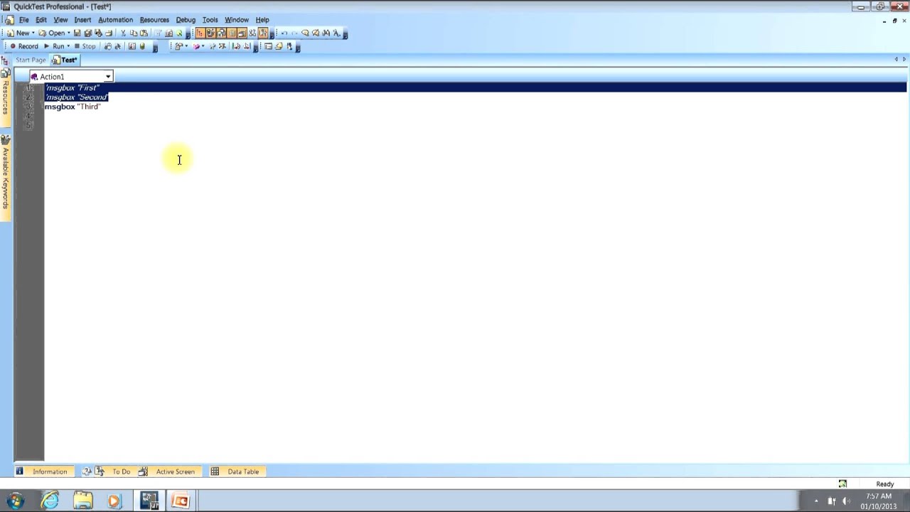 QTP Video Tutorial: How To Uncomment Code - YouTube