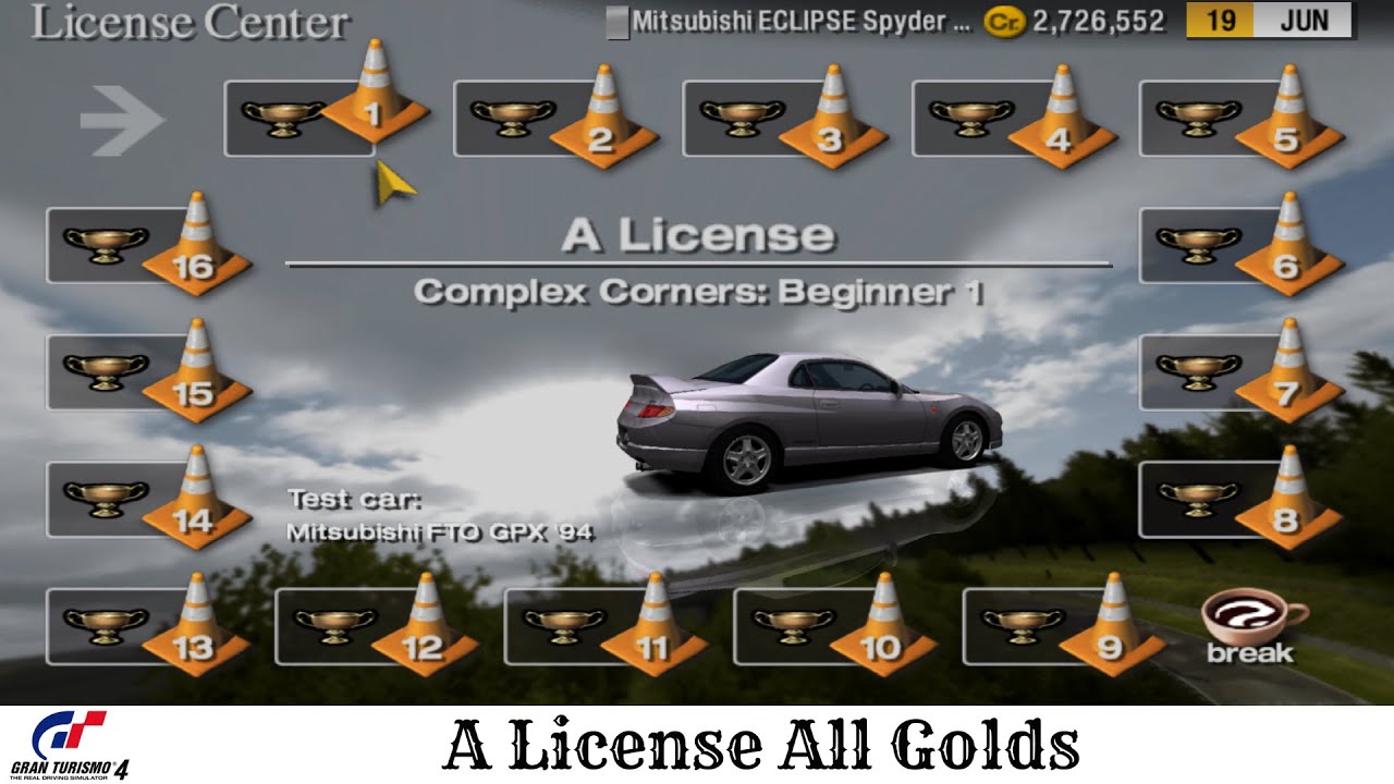 Gran Turismo 4 All Gold A License tests - YouTube