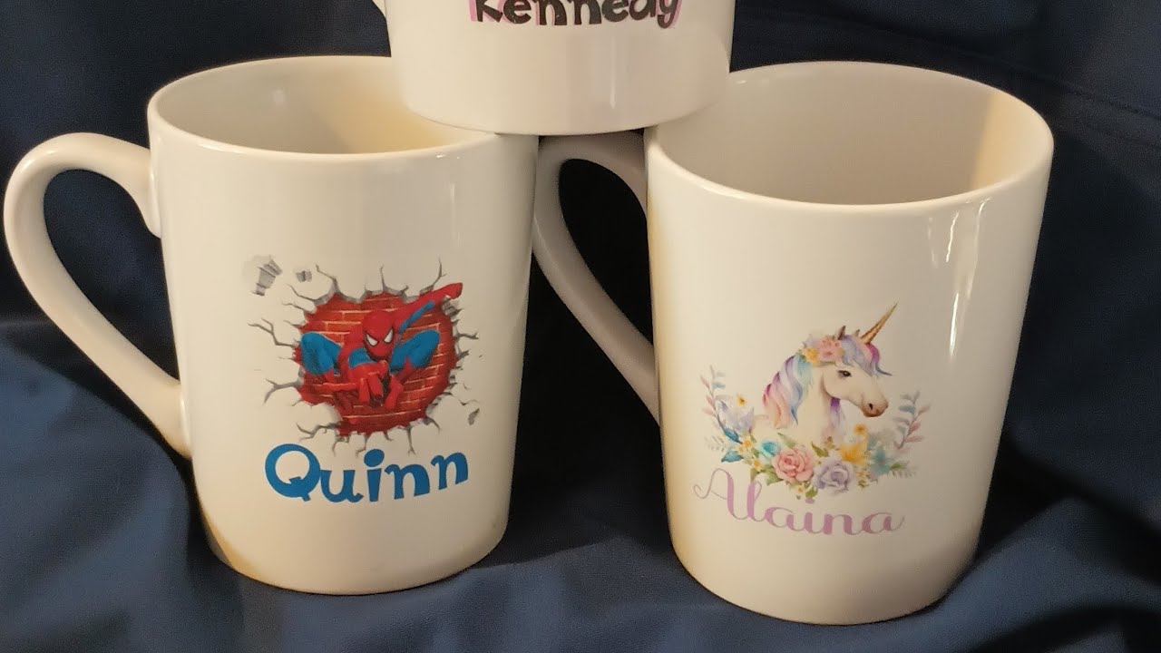 personalized cups using waterslide paper - YouTube
