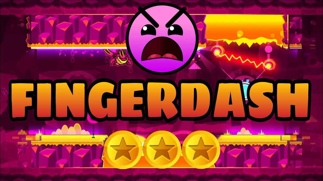 GEOMETRY DASH - FINGERDASH - ( ALL COINS ) - YouTube