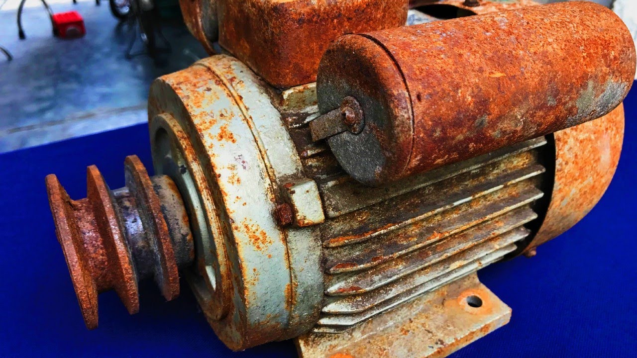 Restoration of old broken 2-phase motors | Restoration of rusted motors ...