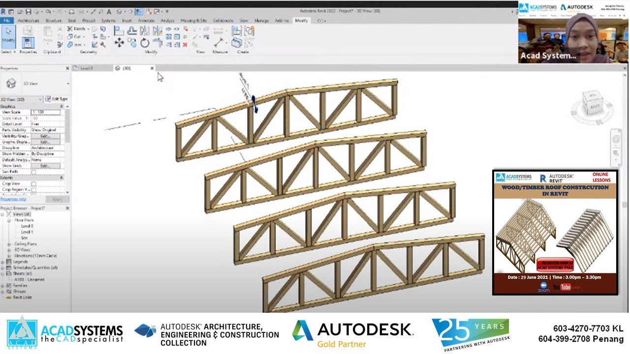 Wood/ Timber Roof Construction in Revit - YouTube