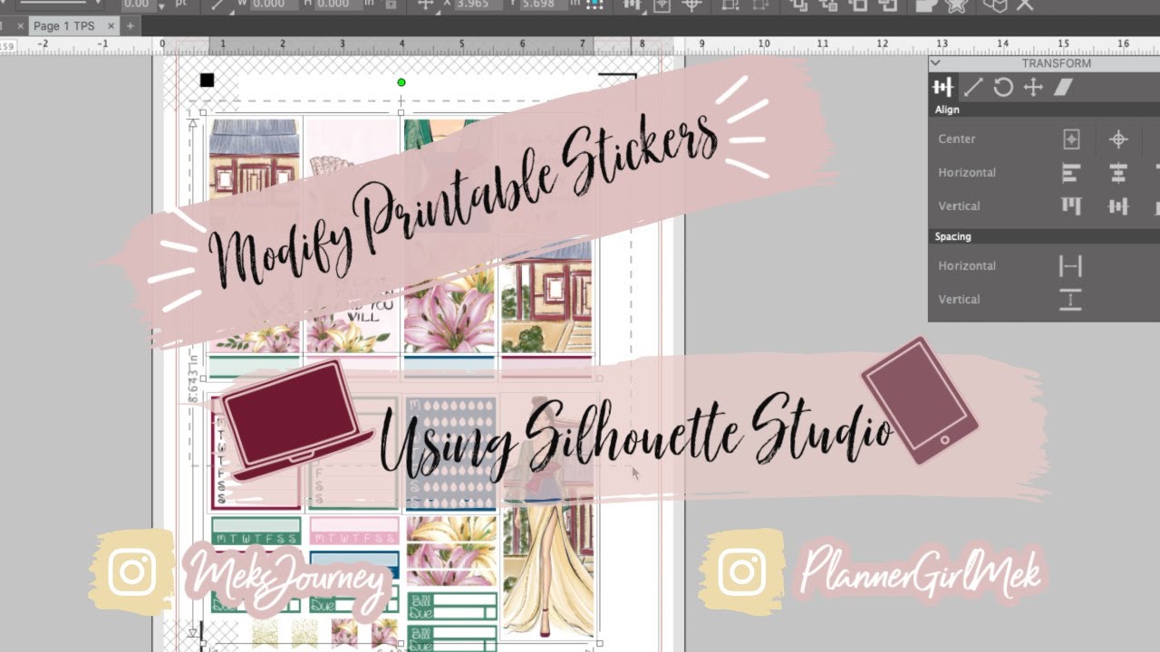 How to Modify Printable Stickers using Silhouette - YouTube