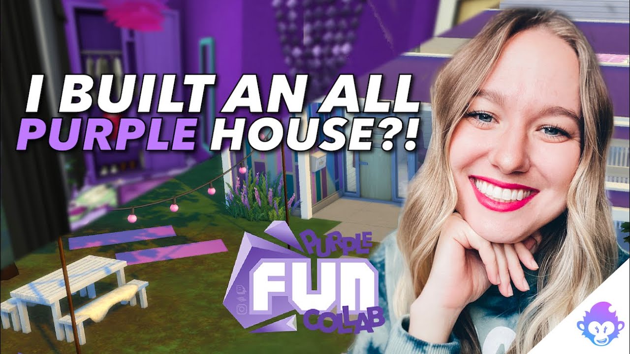 Purple House Speed Build | #PurpleFunCollab | The Sims 4 - YouTube