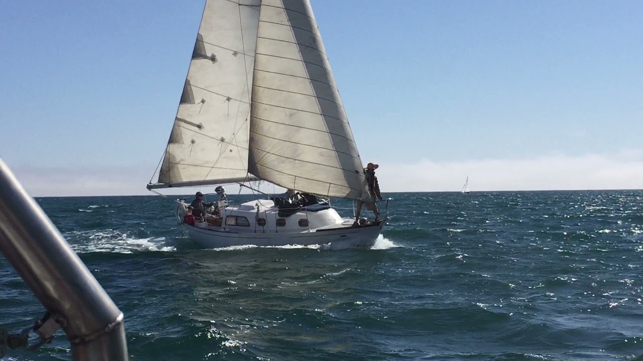 Sailing back to Santa Barbara. Cheoy Lee Luders 30. 7 knots. - YouTube