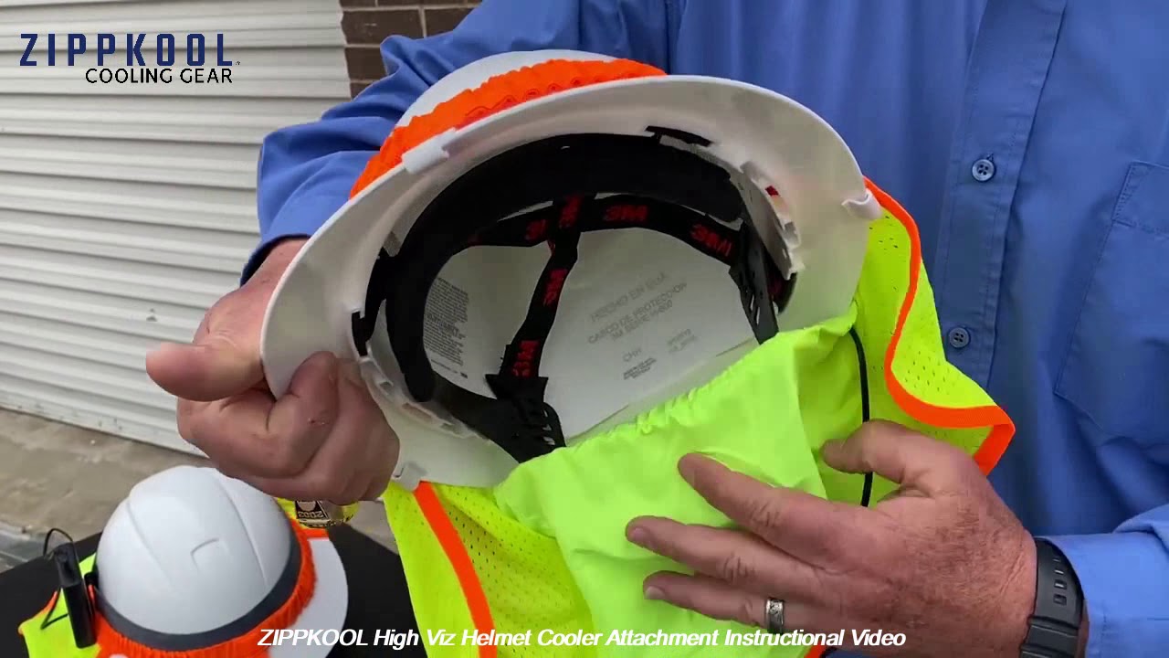 ZIPPKOOL High Viz Helmet Cooler Attachment Instructional Video - YouTube