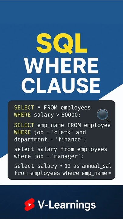 Master WHERE Clause in SQL with Examples. - YouTube