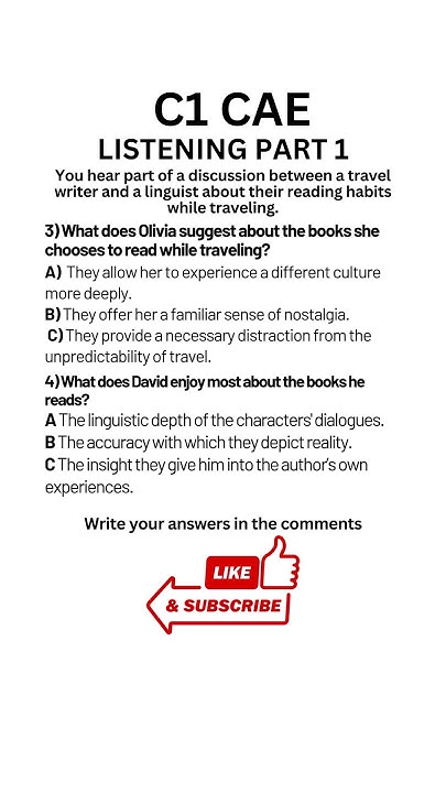 C1 Certificate Advanced English (CAE) Listening Test - Part 1 with ...