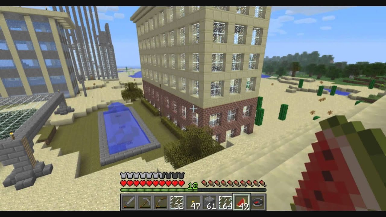 Minecraft Sandstone and Brick Building - YouTube