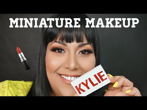 FULL MAKEUP LOOK WITH MINIATURE MAKEUP (TINY)PRODUCTS - YouTube