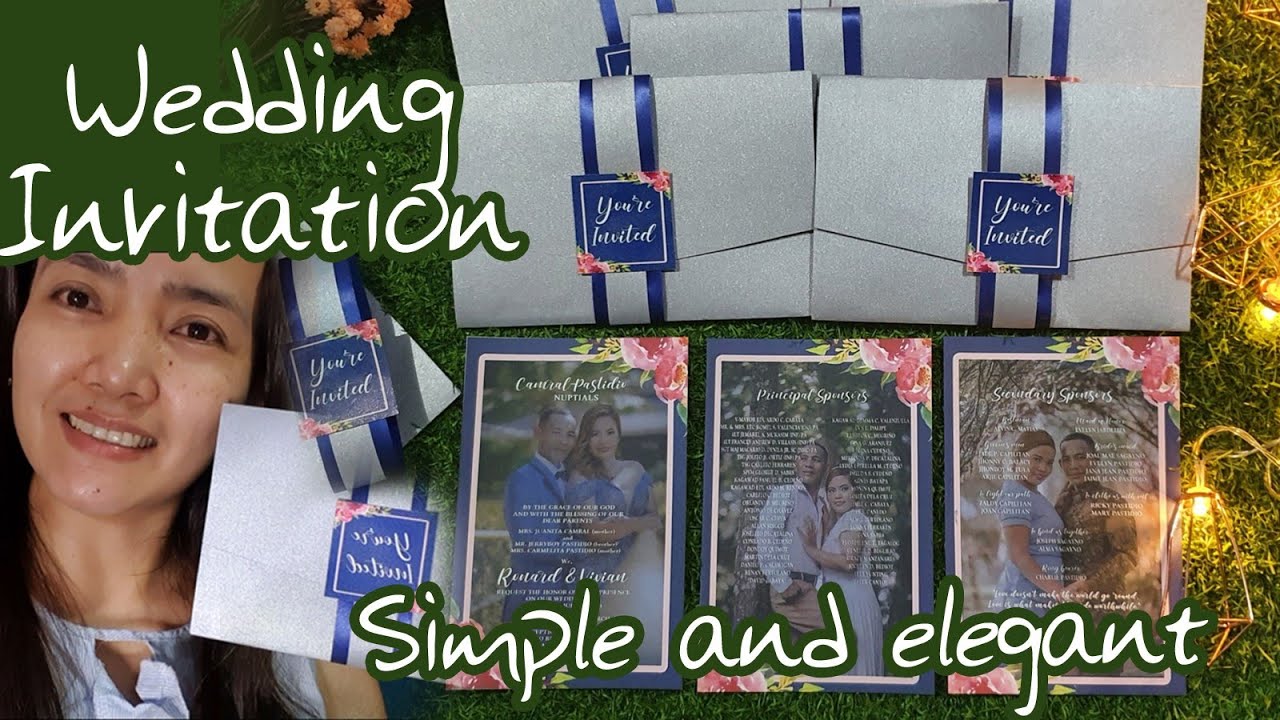 WEDDING INVITATION 3 PAGES / SIMPLE YET ELEGANT / BLUE MOTIFF - YouTube